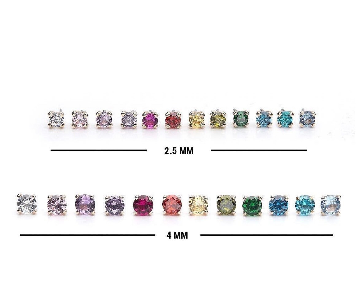 Titanium or Gold Threadless With Prong Birthstone Top | Birthstone ...