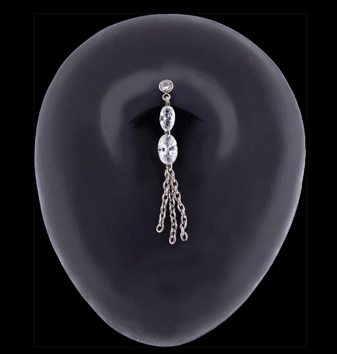 Titanium Threadless Dangle Floating Navel | Floating Bellybutton ...