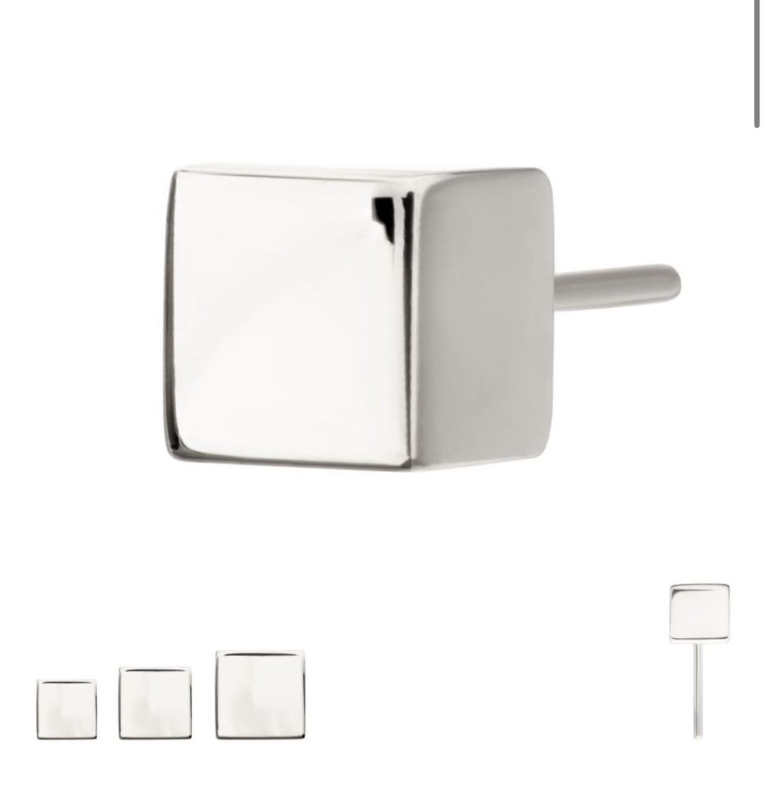 Titanium or Gold 3d Cube Piercing | Square Earrings | Square Helix ...