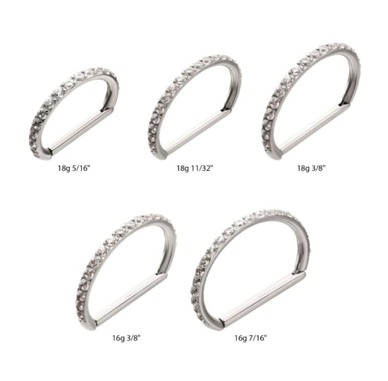 Titanium D-ring Piercing Clicker: CZ Gem Nose, Lip, Conch Piercing - Etsy