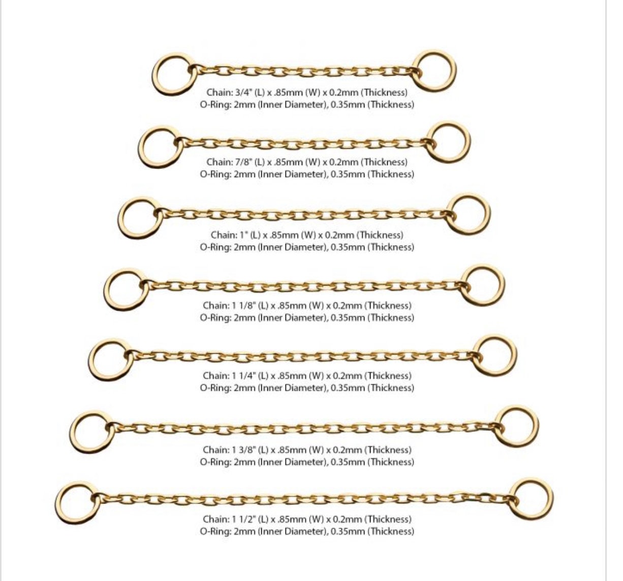 14k Gold Rolo Chain With O-ring Nose Chain Ear Chain - Etsy