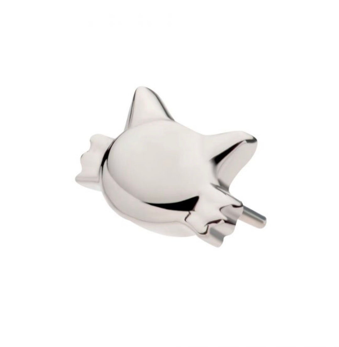 Titanium Threadless Cats Head Earring | Threadless Jewelry | Cartilage ...