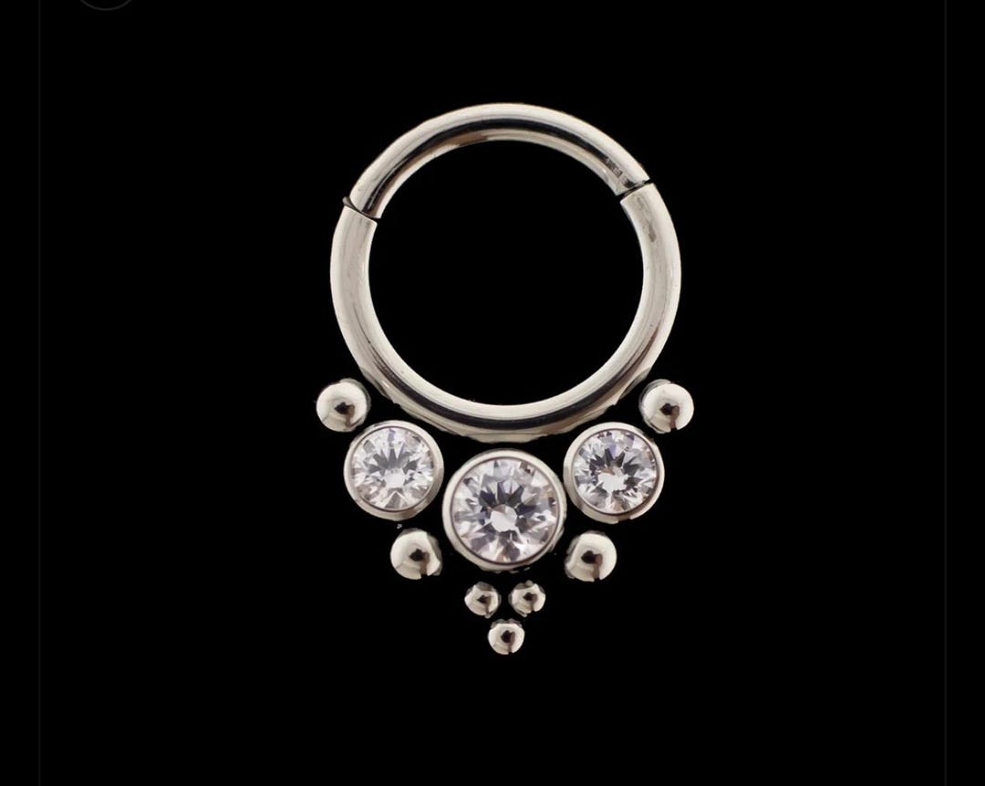 Double Chain Septum Ring | Septum Piercing | Dangle Septum | Chain ...