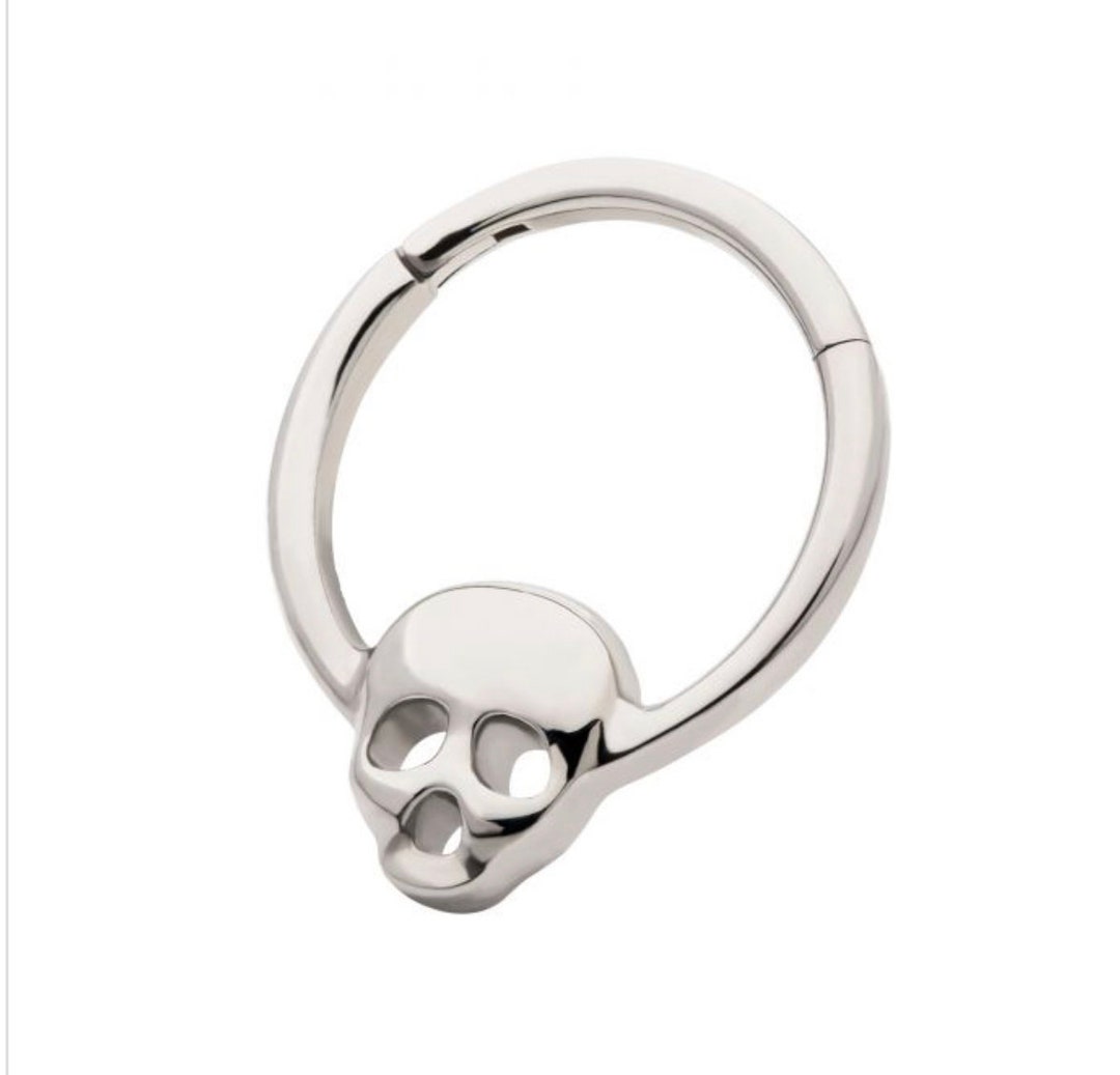 Titanium or Gold Skull Front Facing Clicker | Septum Jewelry | Septum ...