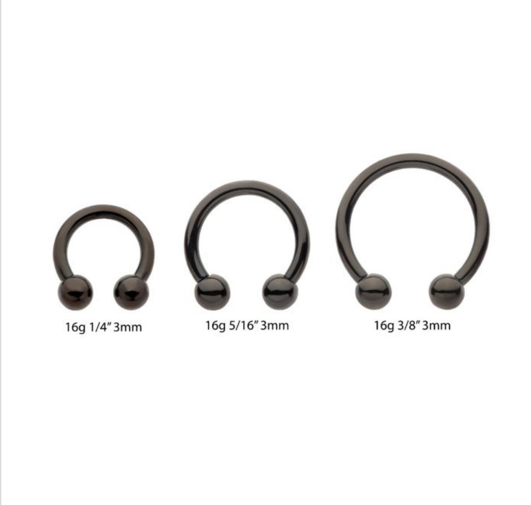 Black PVD Titanium Internally Threaded Circular Barbell | Septum ...