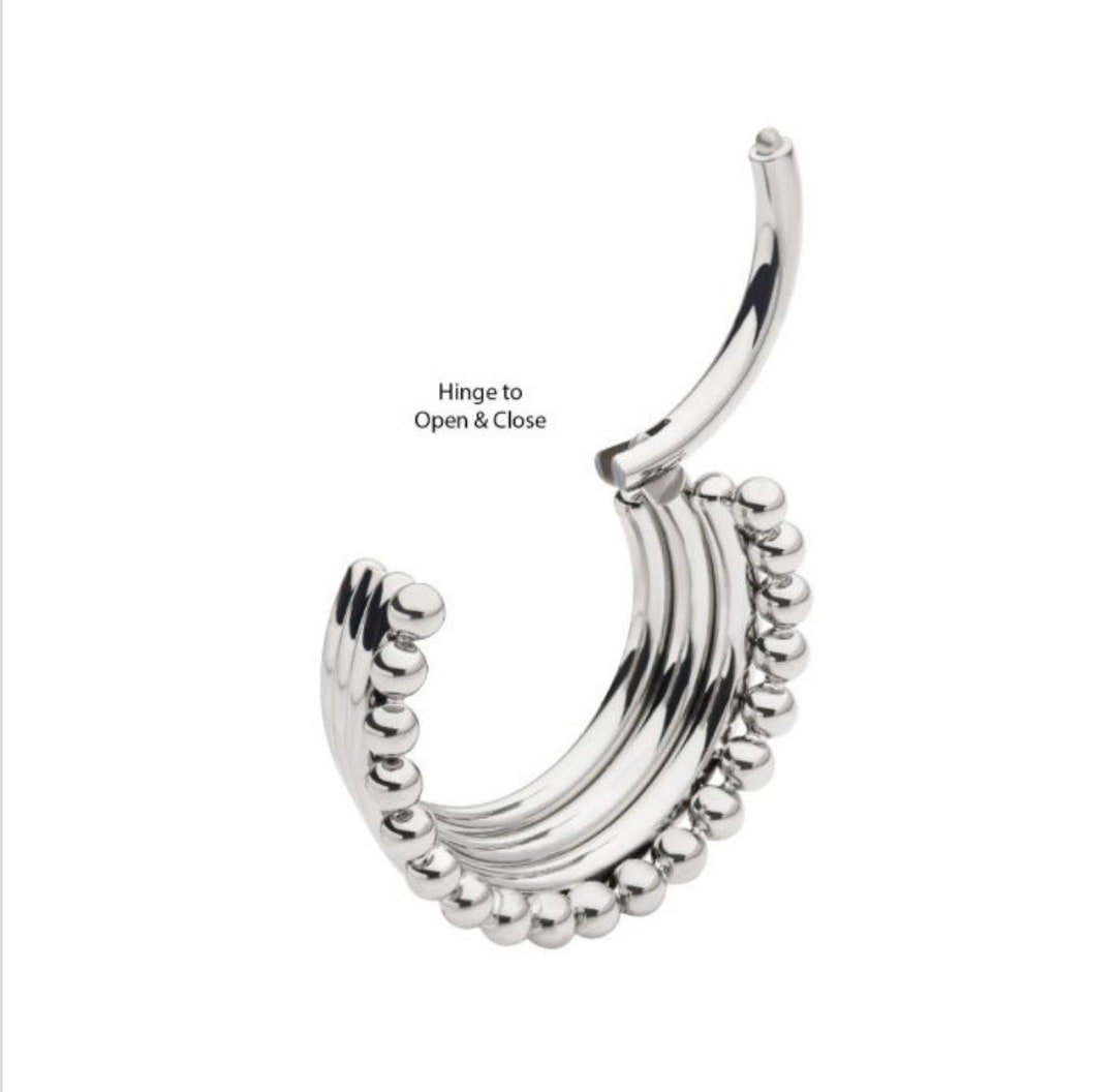 Titanium Quadruple Stacked Side Facing Hinged Segment Clicker With ...