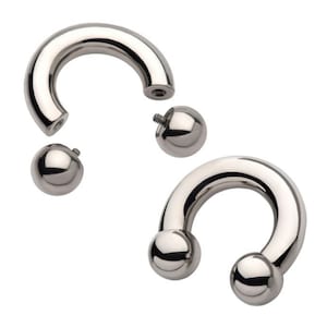Titanium Internally Threaded Basic Big Gauge Circular Barbells 6 Gauge ...