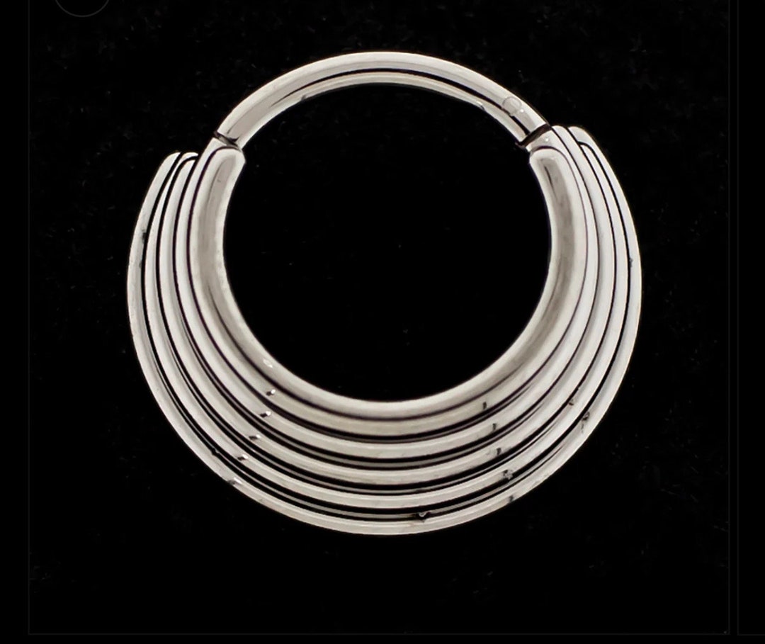 Titanium Septum Stack Hinged Segment Clicker Daith Hoop | Septum Hoop ...