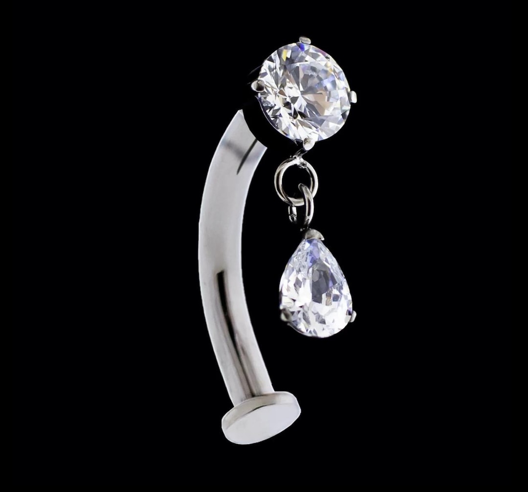Titanium Threadless Dangle Floating Navel | Floating Bellybutton ...