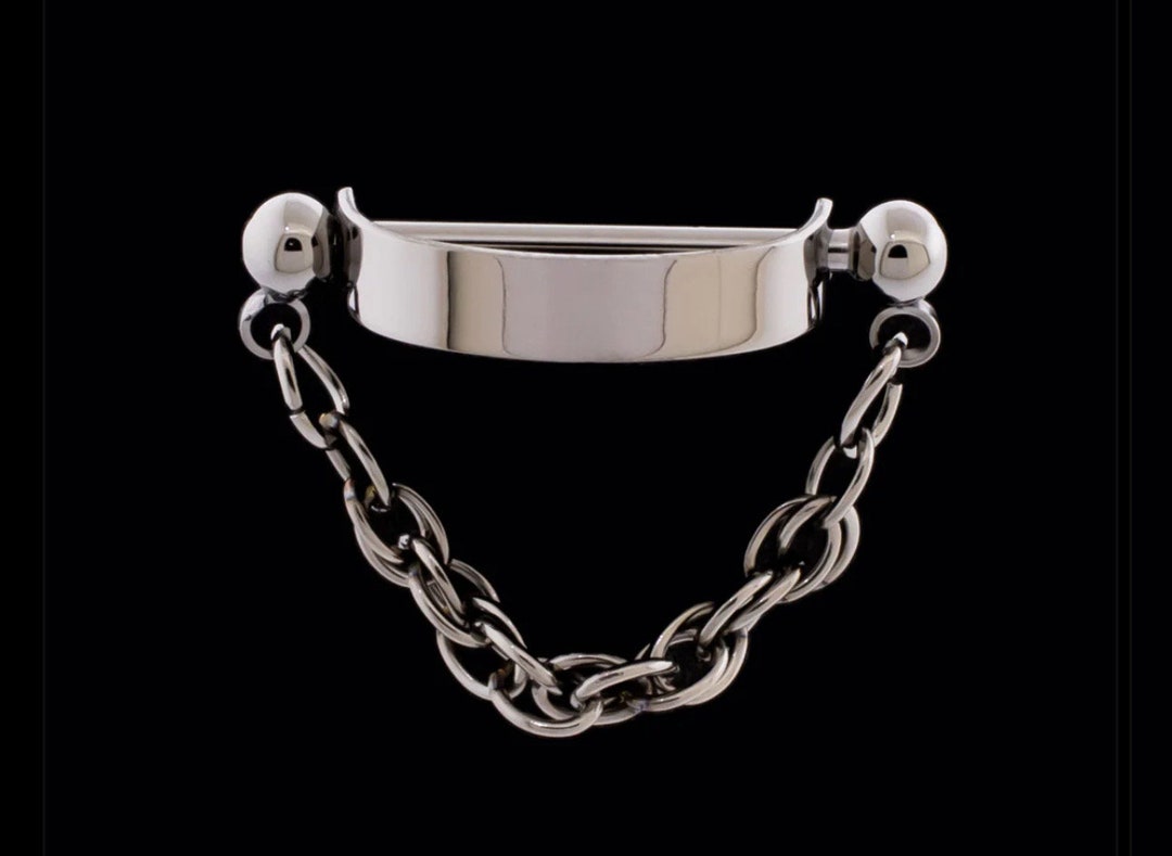 Threadless Nose Bridge Cuff With Rope Chain | Bridge Piercing | 16 ...