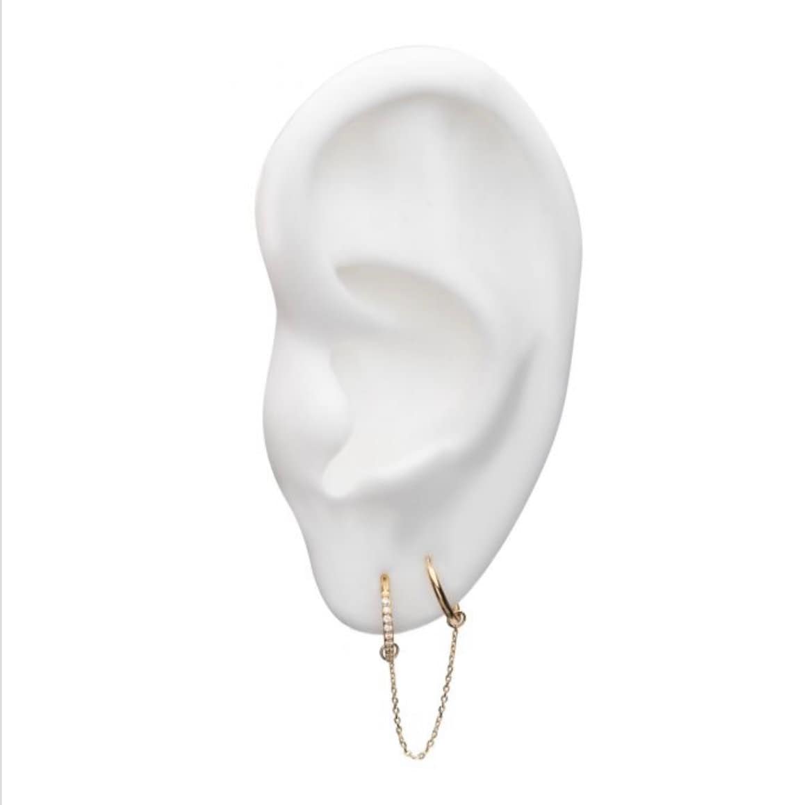 14k Gold Rolo Chain With O-ring Nose Chain Ear Chain - Etsy