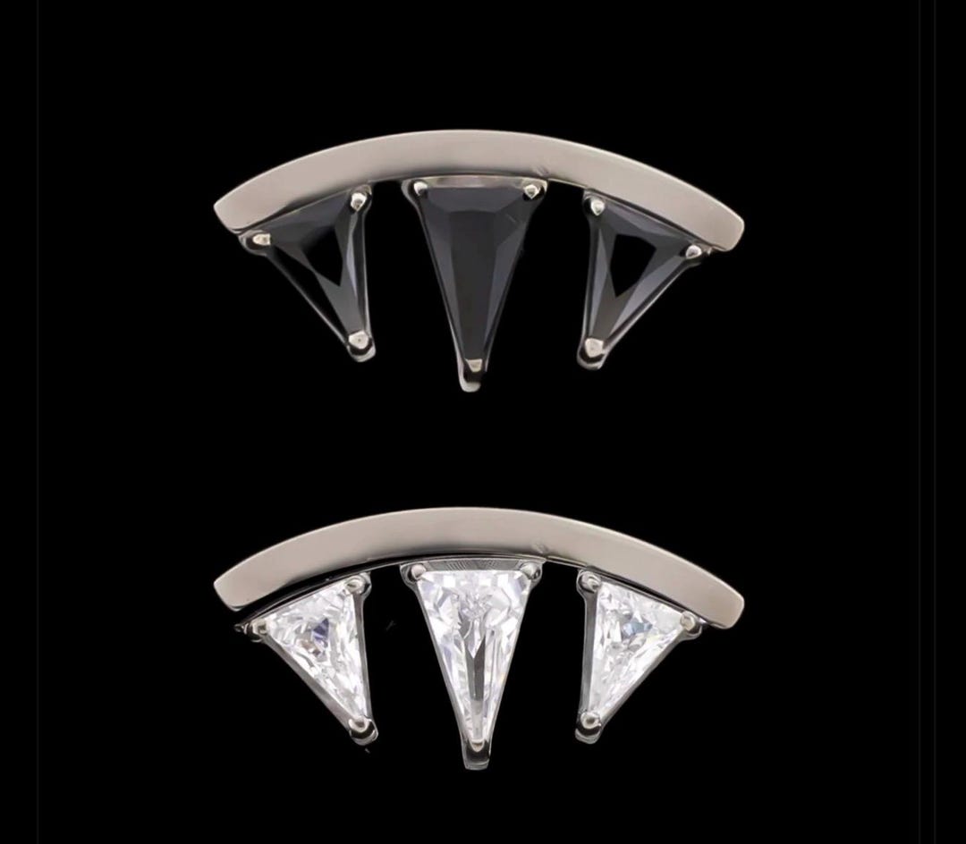 Titanium Triple Spike Hidden Helix Piercing | Spike Earring | Silver ...