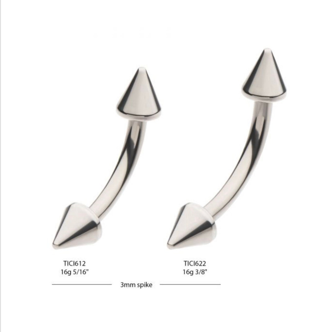 Titanium Internally Threaded Spike End Barbell | Rook Jewelry ...