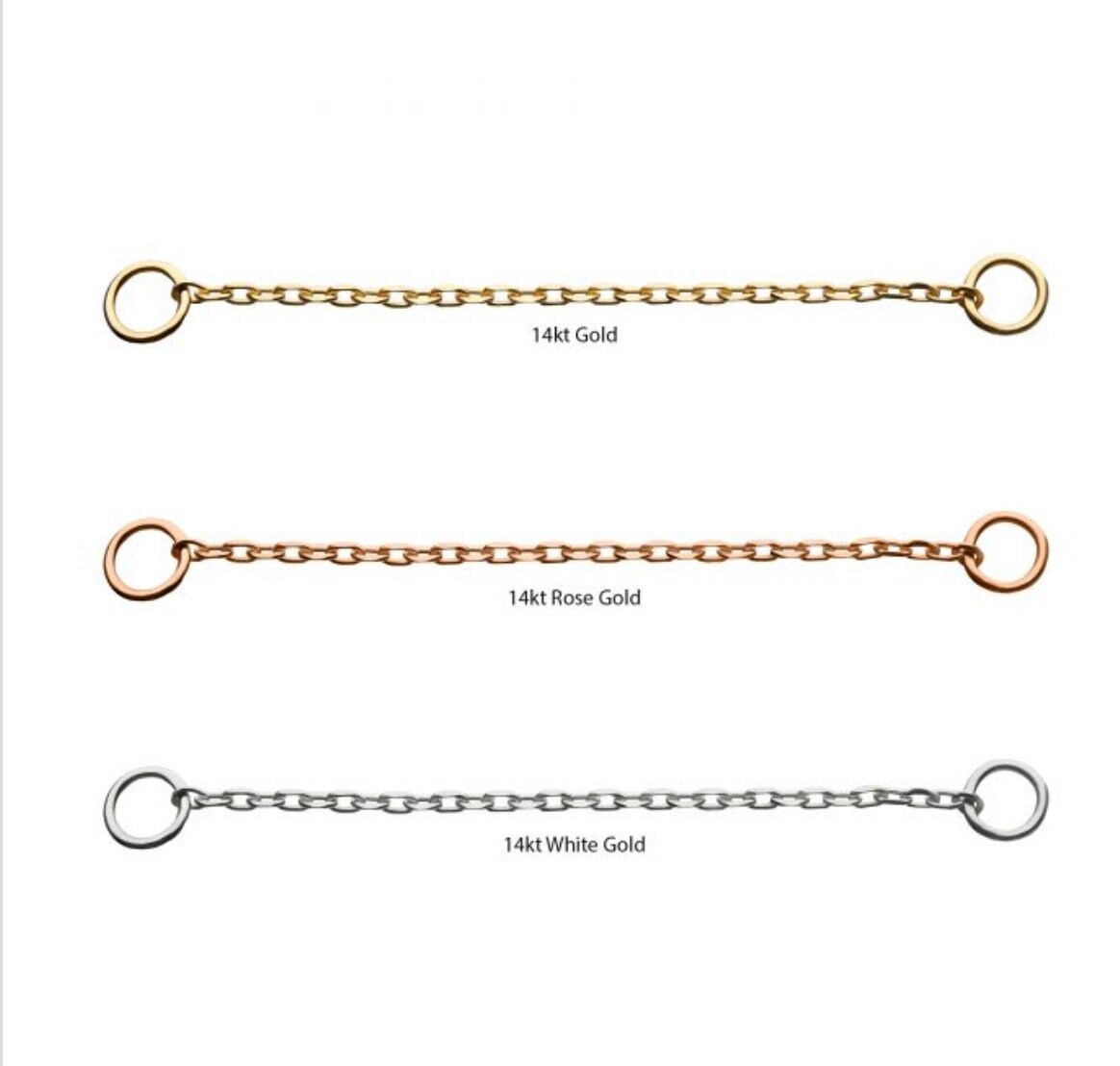 14k Gold Rolo Chain With O-ring Nose Chain Ear Chain - Etsy