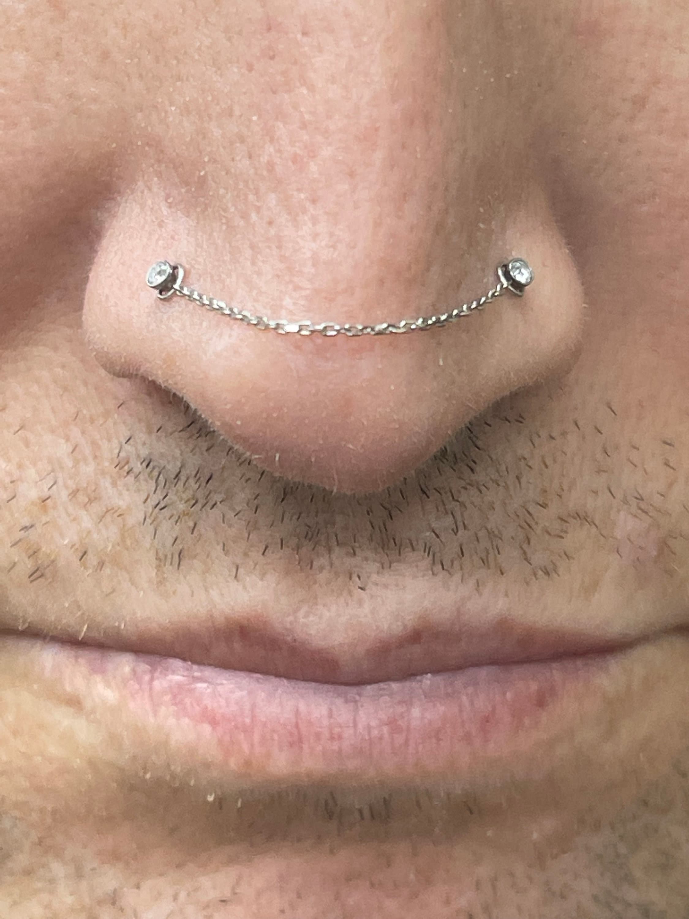 14k Gold Rolo Chain With O-ring Nose Chain Ear Chain - Etsy