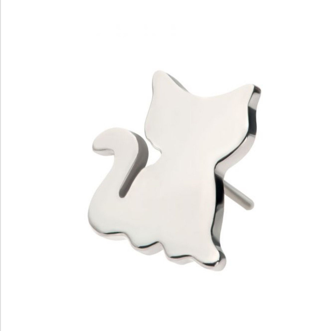 Titanium Threadless Cat Body Earring | Threadless Jewelry | Cartilage ...