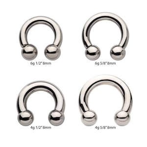 Titanium Internally Threaded Basic Big Gauge Circular Barbells 6 Gauge Septum 4 Gauge Septum ...
