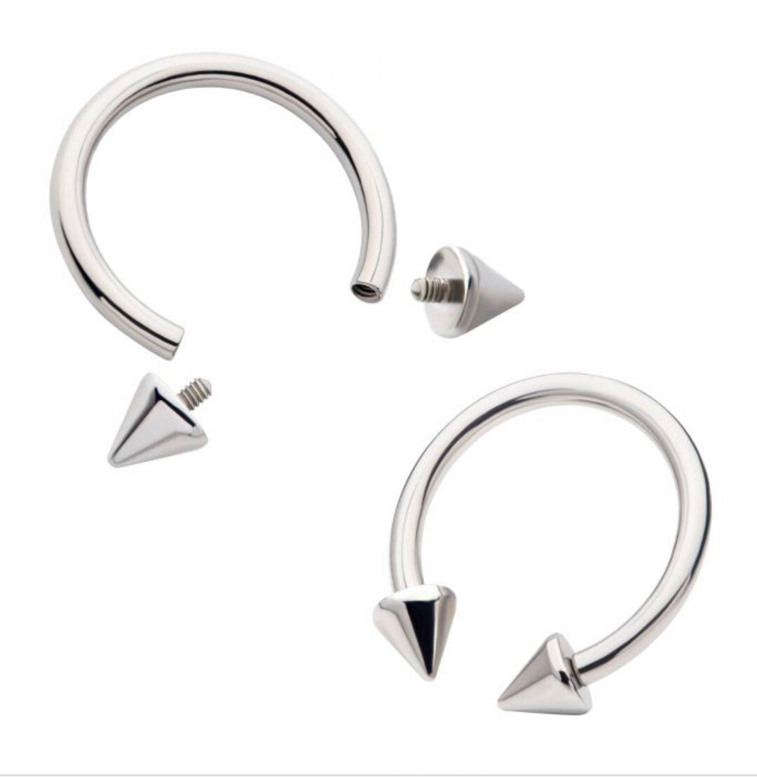 Titanium Internally Threaded Spike Circular Barbell | Spike Septum Hoop ...