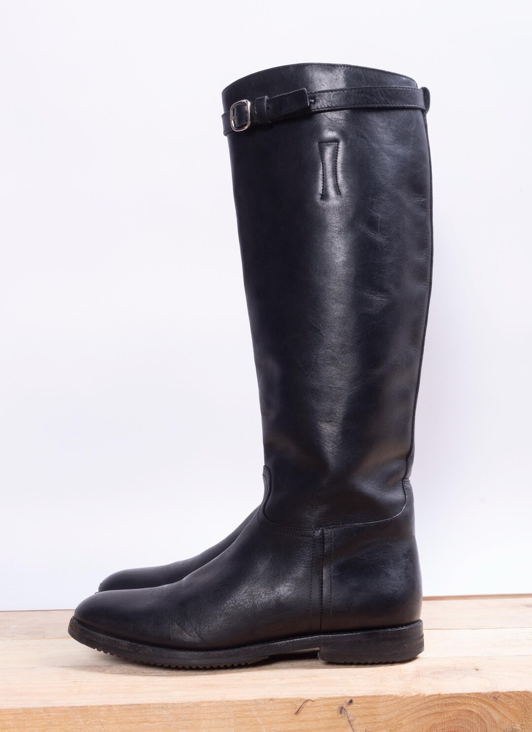 Church's Michelle Boots 36.5 Leather Knee High Buckle Black - Etsy
