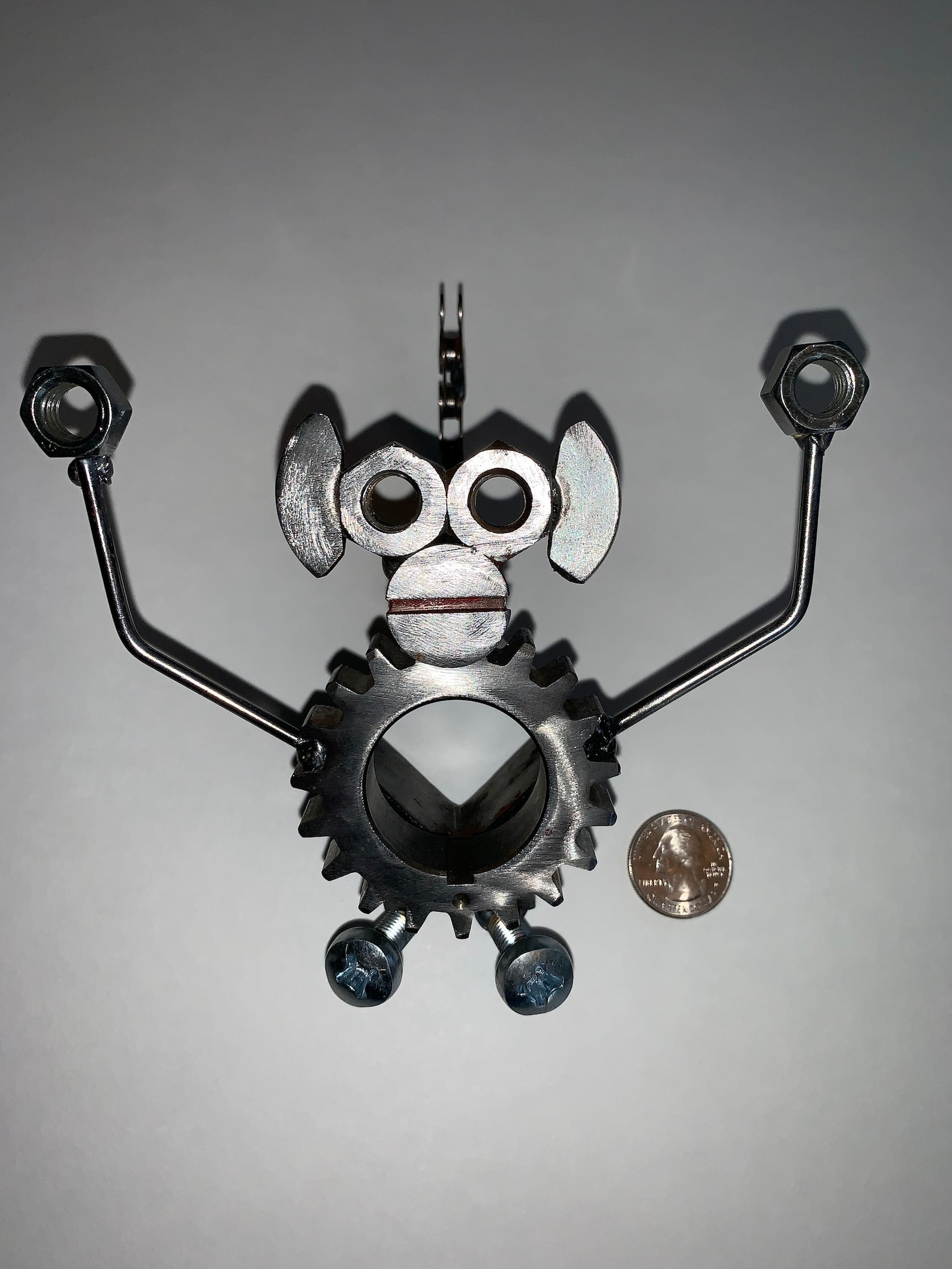 Monkey Sculpture made from recycled metal | Etsy