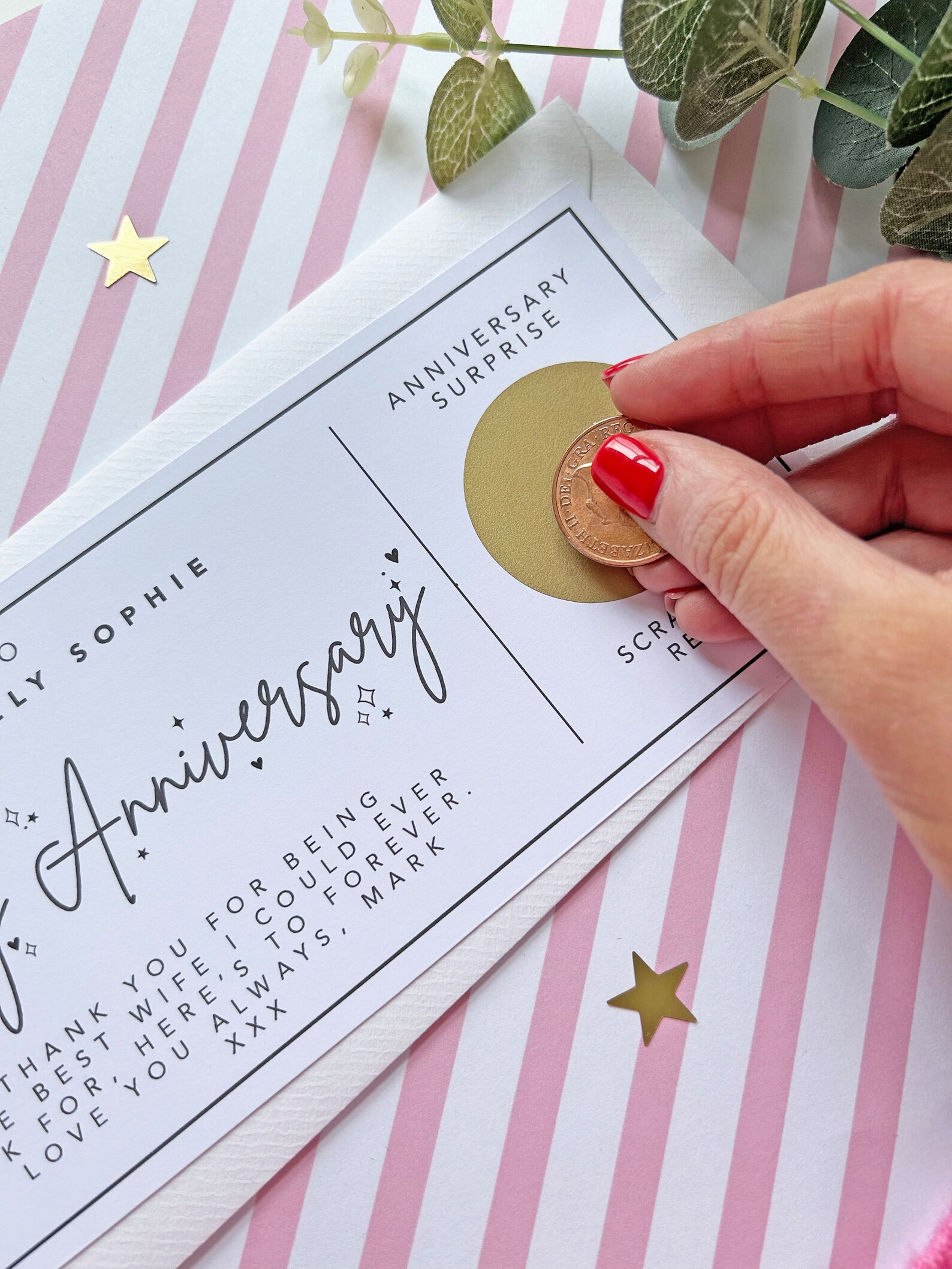Anniversary Scratch Card Gift Voucher/personalised/special/surprise ...