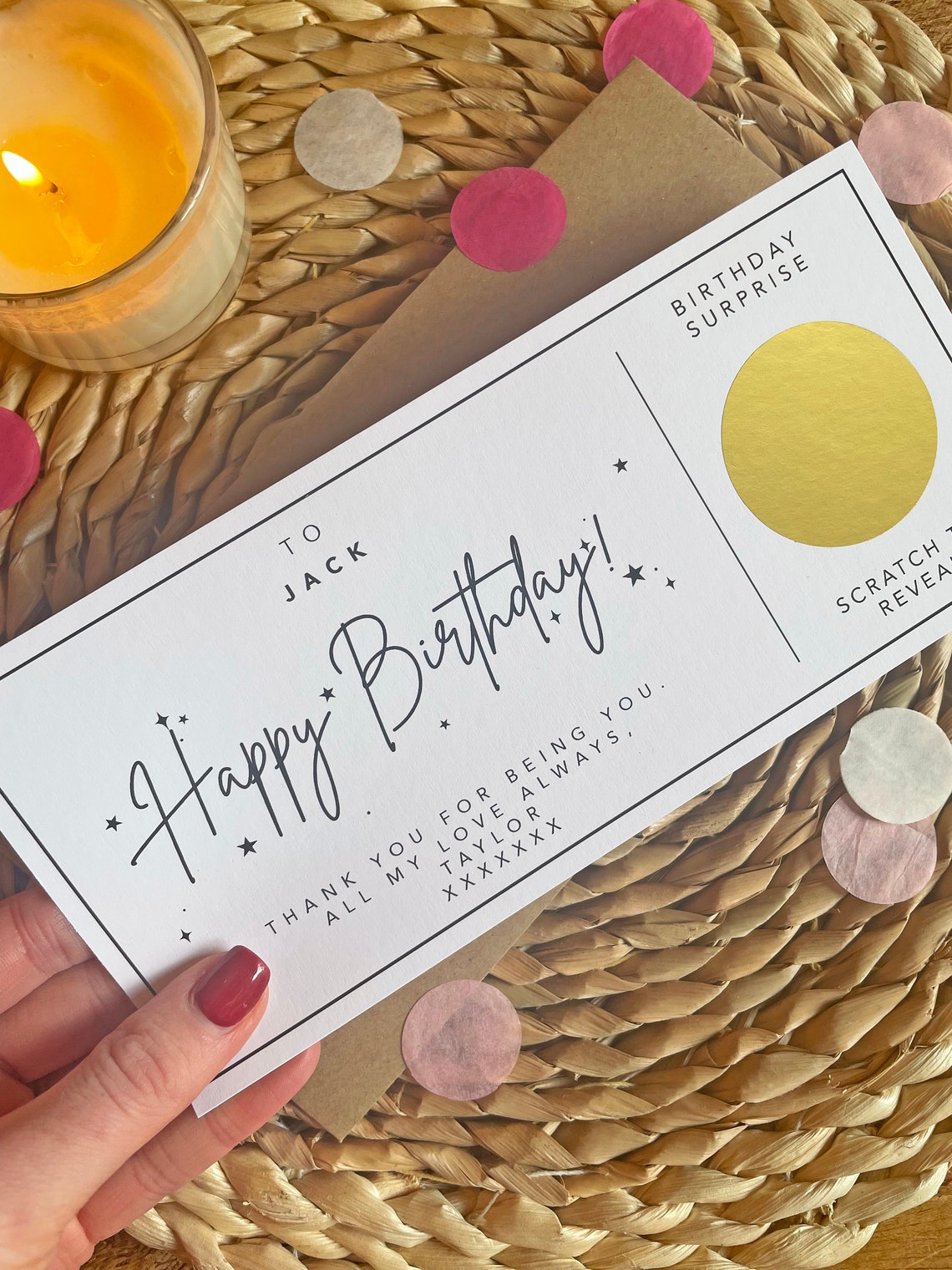 Personalised Birthday Scratch Card Gift - Etsy UK