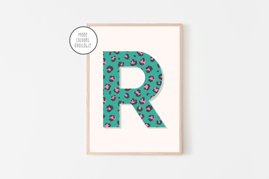 Leopard Print Initial Print Personalised Initial Letter Leopard Print ...