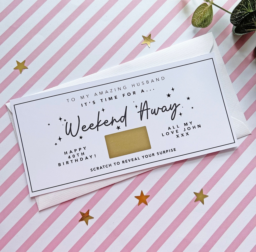 Weekend Away Scratch Card Gift Voucher/personalised/special/surprise ...