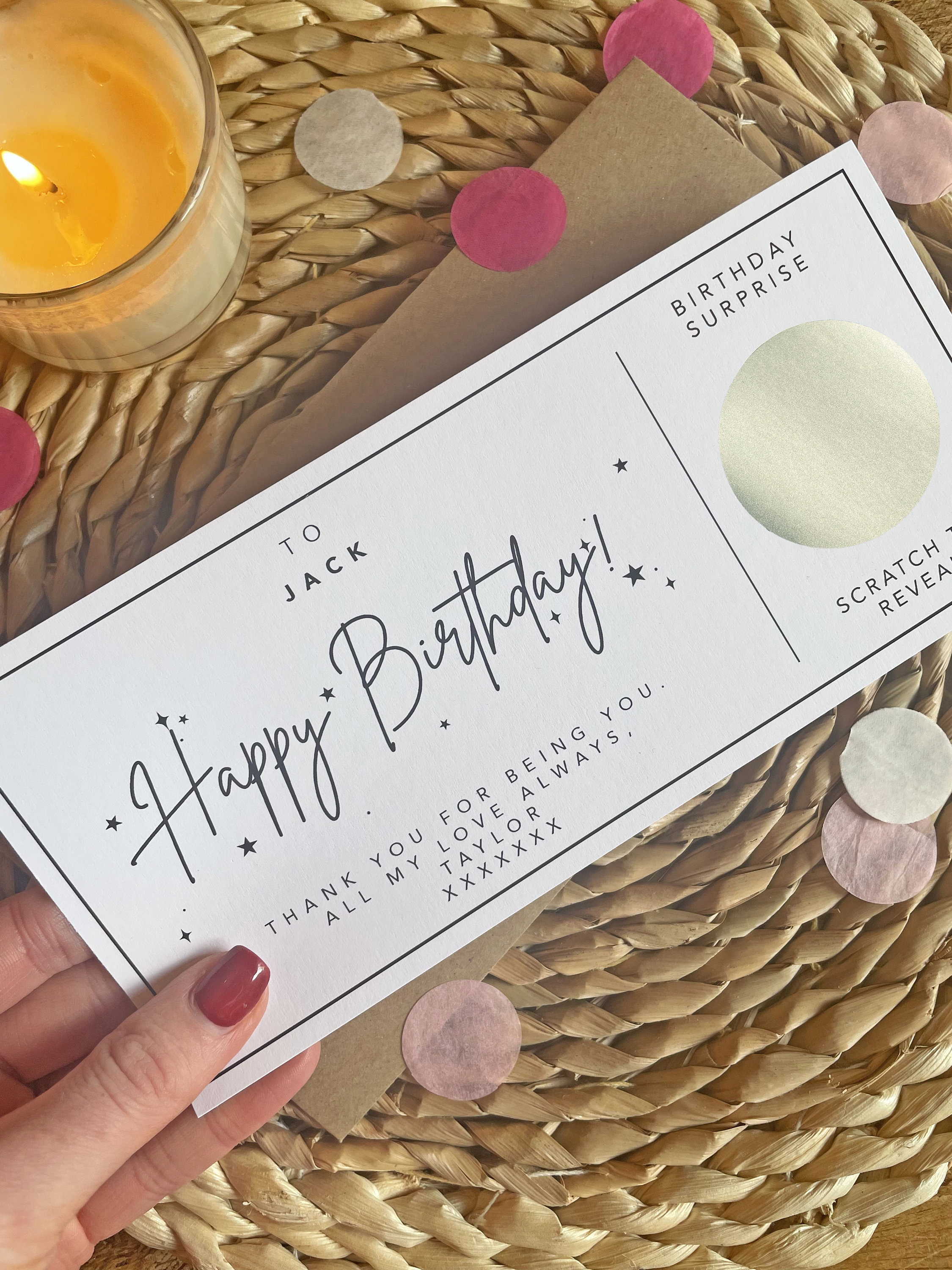 Personalised Birthday Scratch Card Gift - Etsy UK