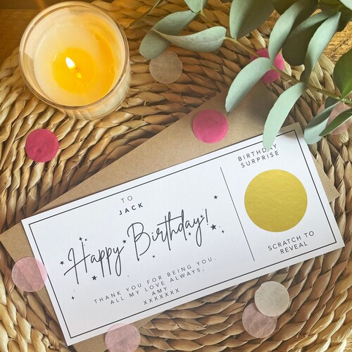 Birthday Surprise Scratch Reveal Scratch Card Gift - Etsy