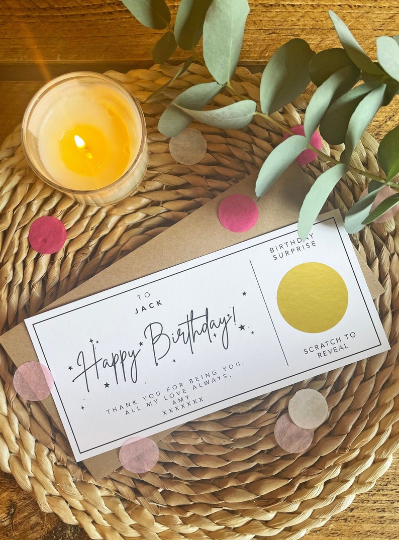 Personalised Birthday Scratch Card Gift - Etsy UK