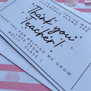 Thank You Teacher Scratch Card Voucher/personalised/special/surprise ...