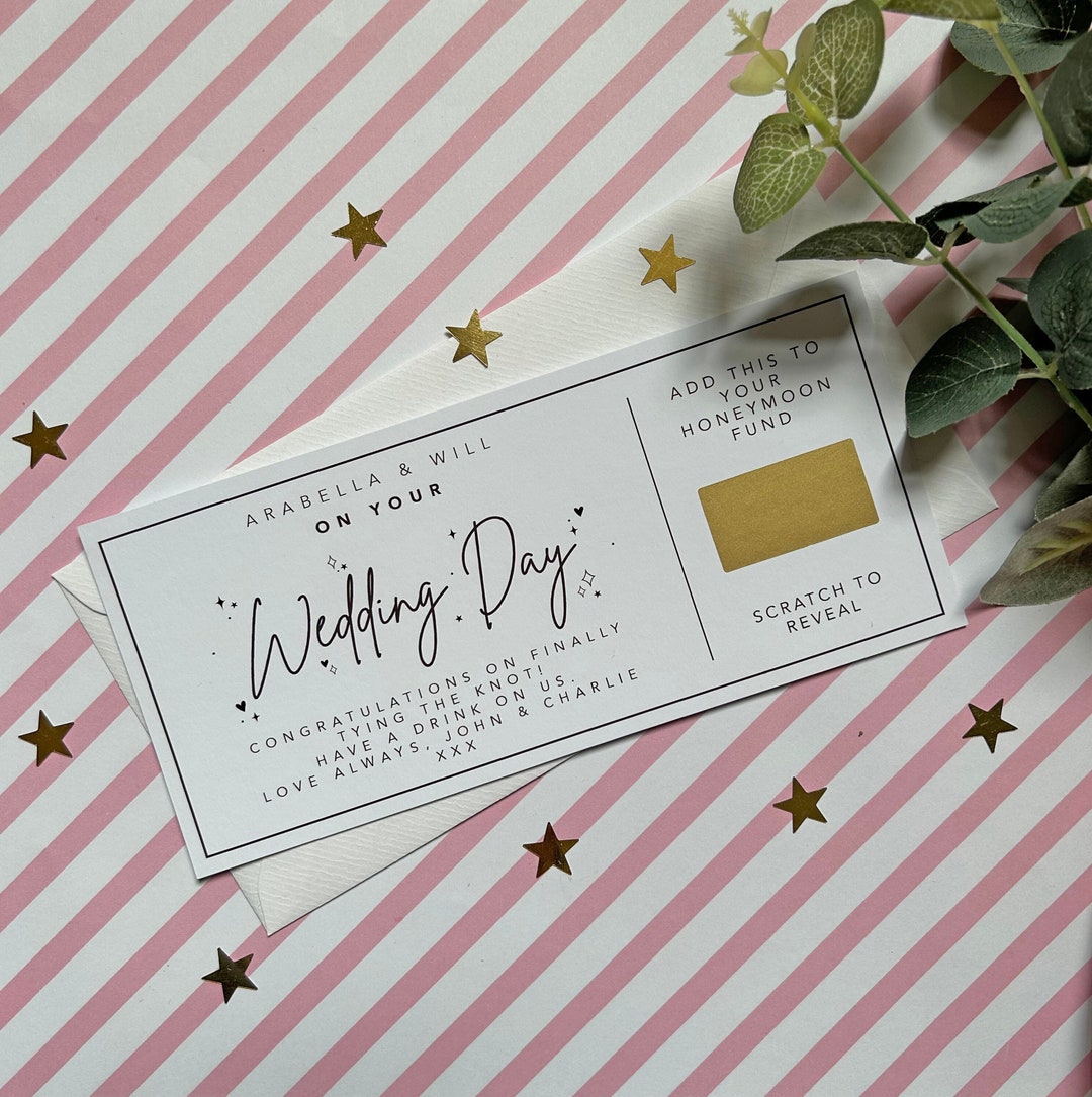 Personalised Wedding Scratch Card Gift Voucher/special/surprise/silver ...