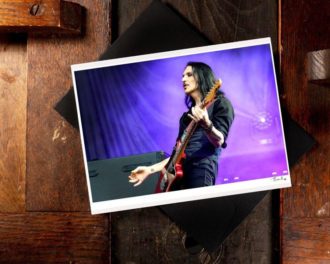 Brian Molko, Placebo A6 GREETING CARD, Hand Printed Original Photo Print, Signed by Photographer ...