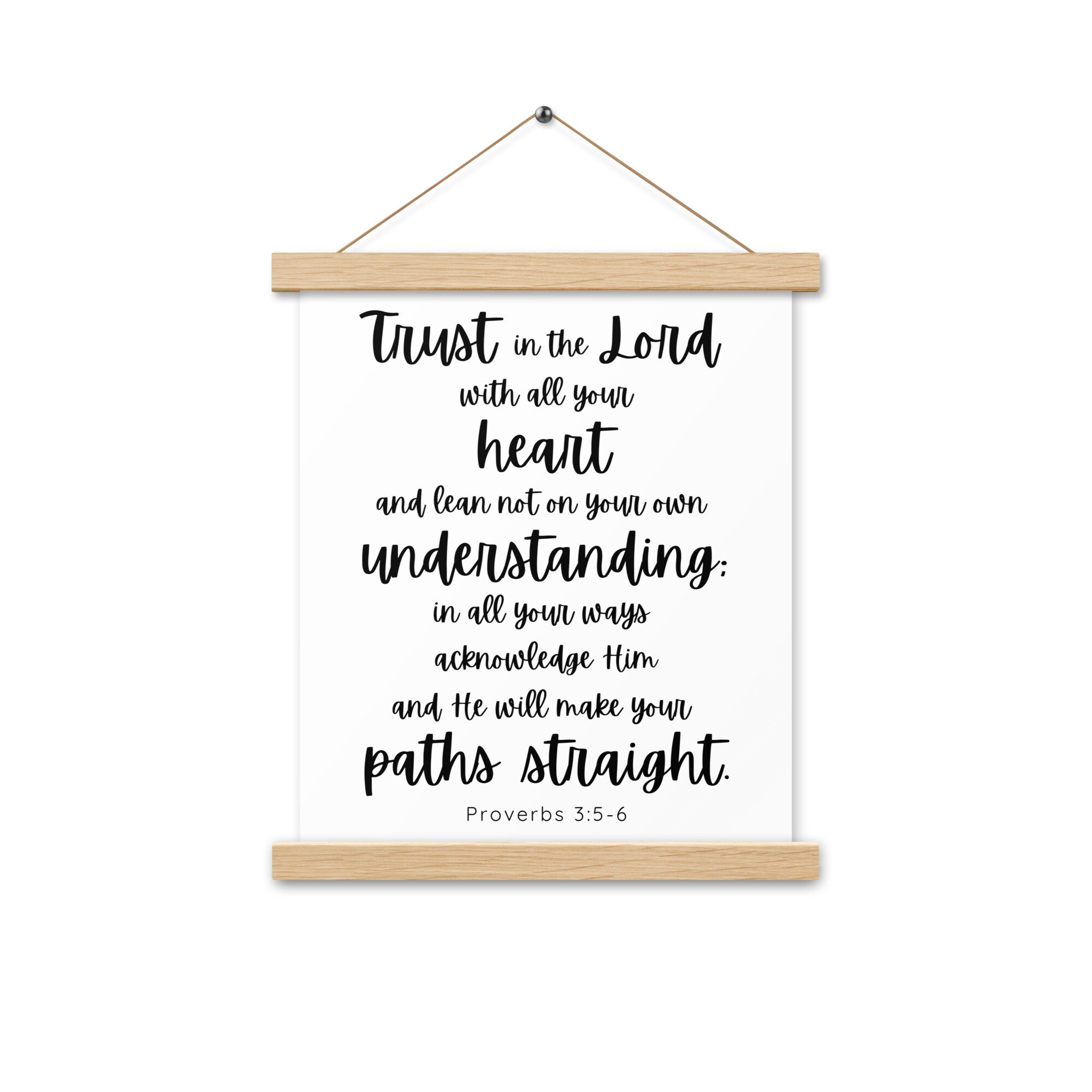 Proverbs Poster Proverbs Wall Hang Proverbs 3:5-6 Trust in the - Etsy