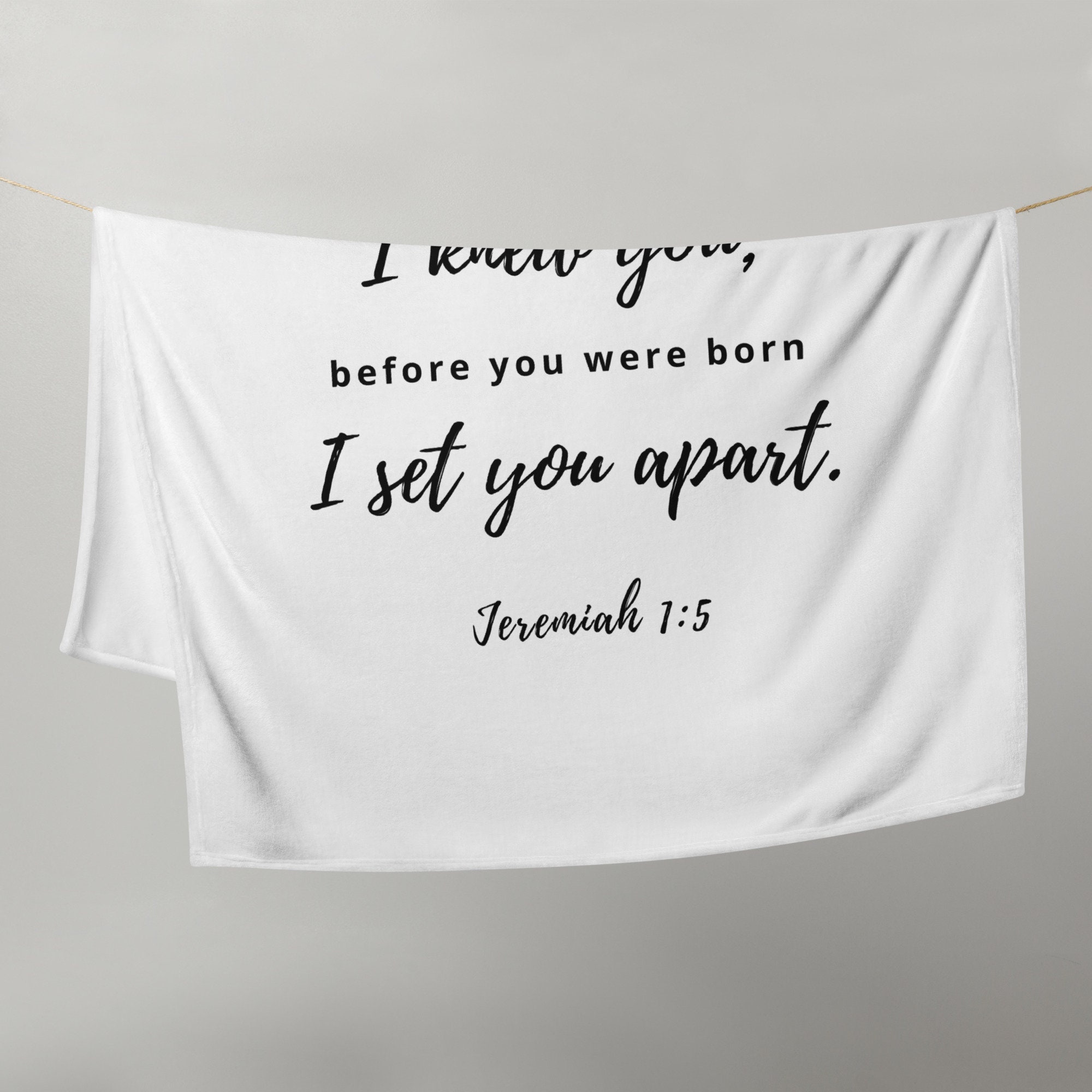 Baby Blanket Bible Verse Blanket Scripture Blanket Jeremiah 1:5 Baby ...