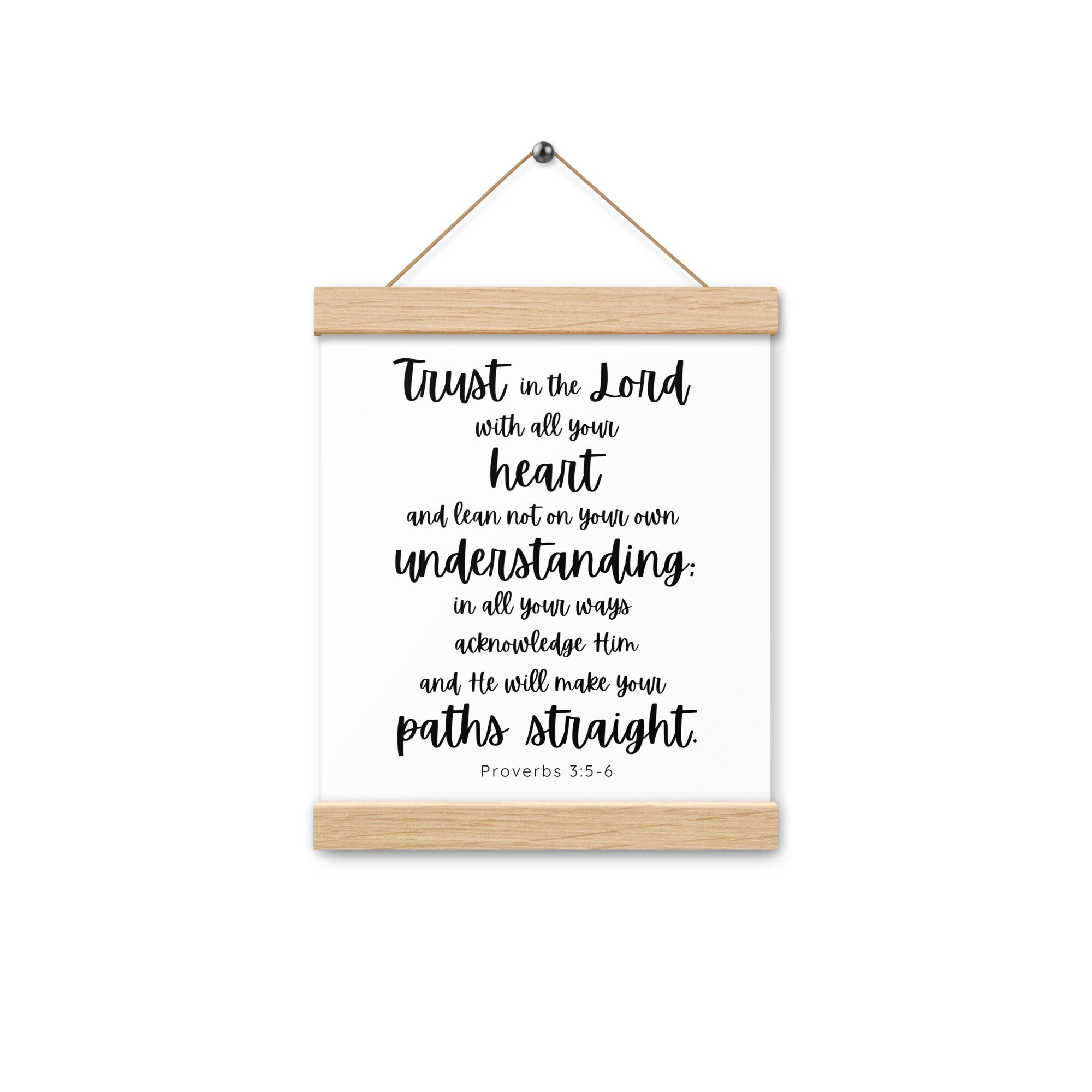 Proverbs Poster Proverbs Wall Hang Proverbs 3:5-6 Trust in the - Etsy