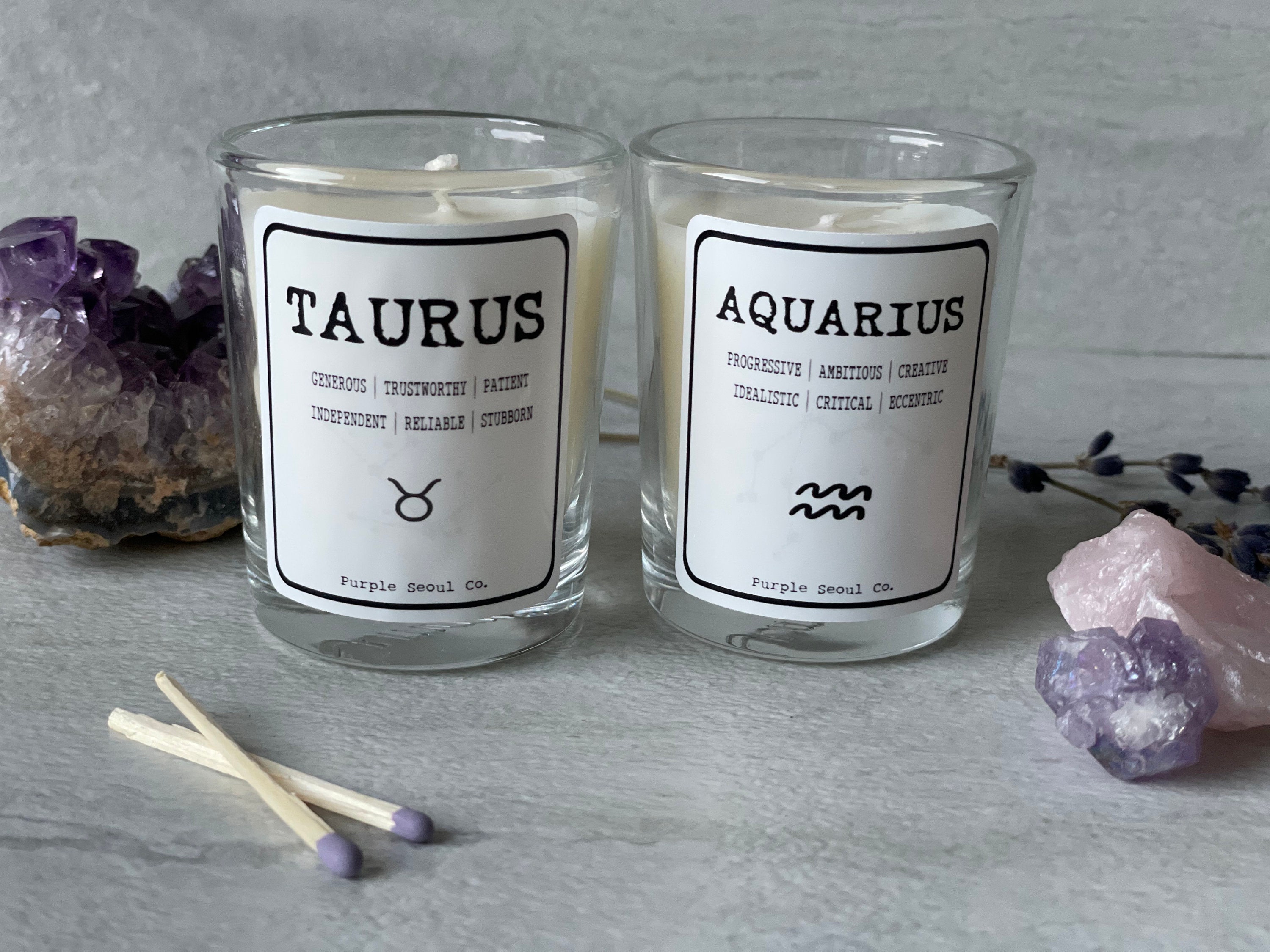 Astrology Candle Zodiac Sign Candle Horoscope Birthday | Etsy
