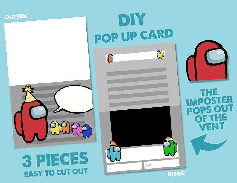 DIY Printable Among Us Pop Up BLANK message Imposter | Etsy