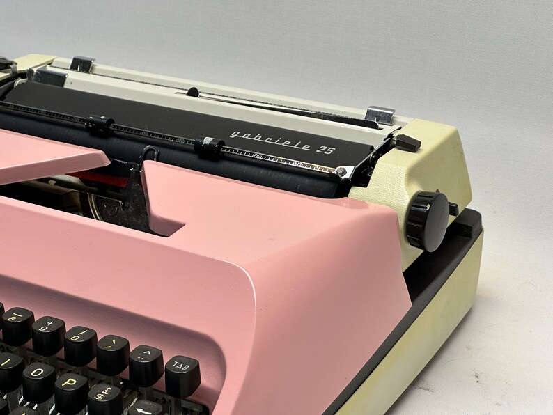 Vintage Adler Typewriter - Pink With Black QWERTY Keyboard - Elegant ...