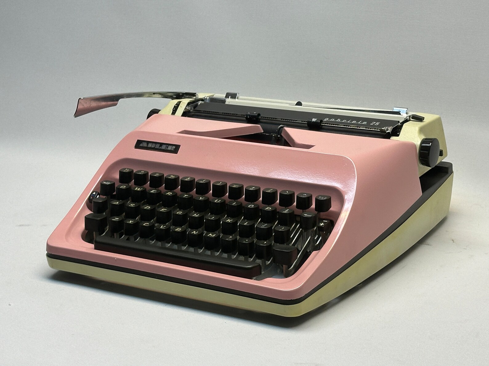 Vintage Adler Typewriter - Pink With Black QWERTY Keyboard - Elegant ...
