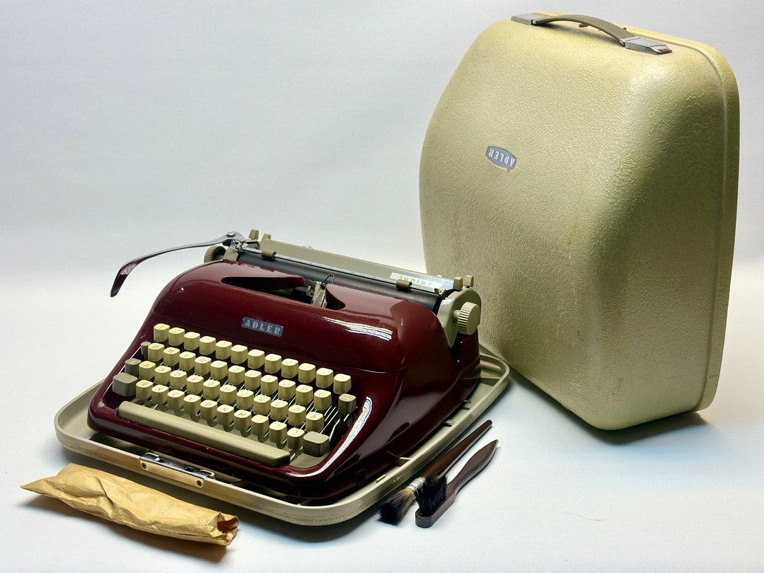 GIFT SHOP! Adler Bordeaux Typewriter | Cream Keyboard | 1960 Model ...