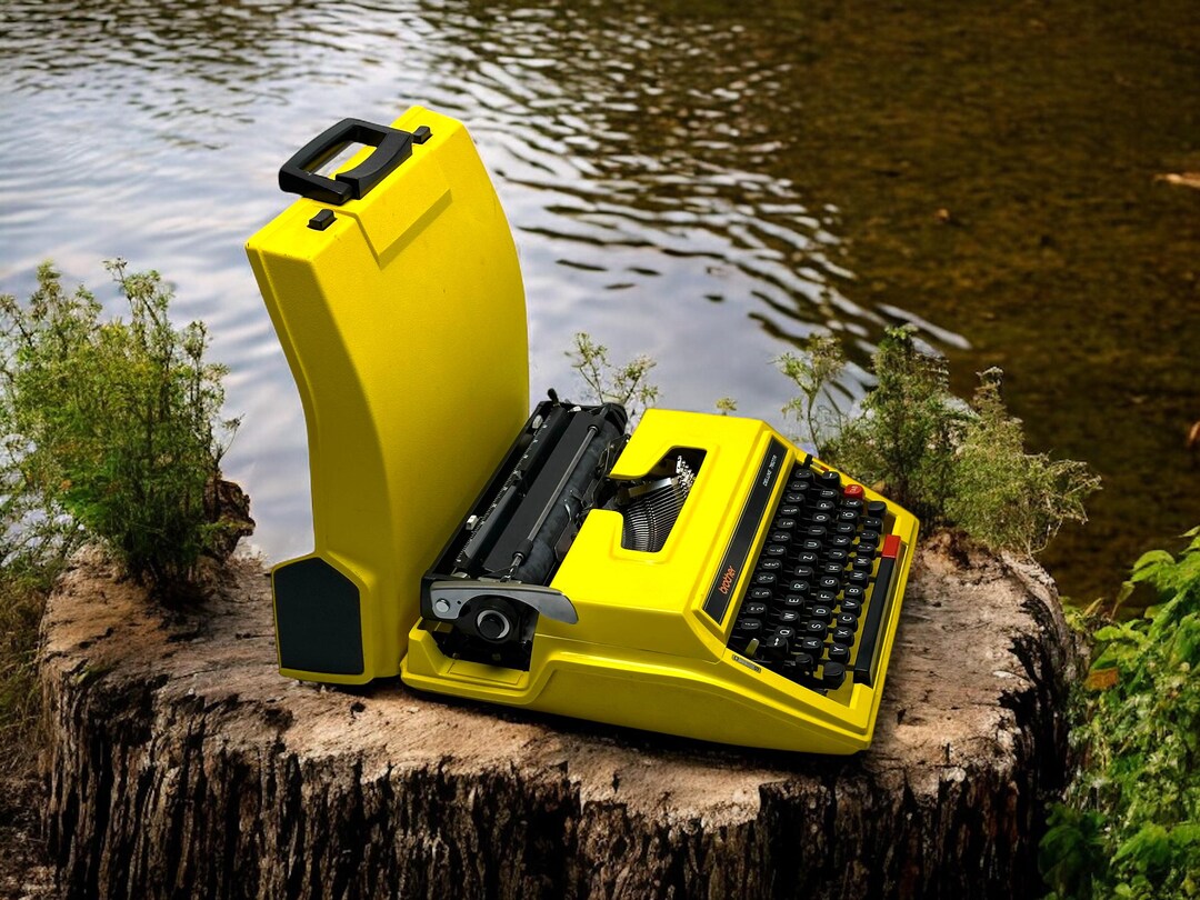 Brother Yellow Typewriter - Vintage Manual Typewriter | Retro Decor ...