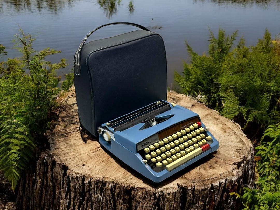 Vintage Blue Brother Typewriter - Retro Manual Typewriter - Classic ...