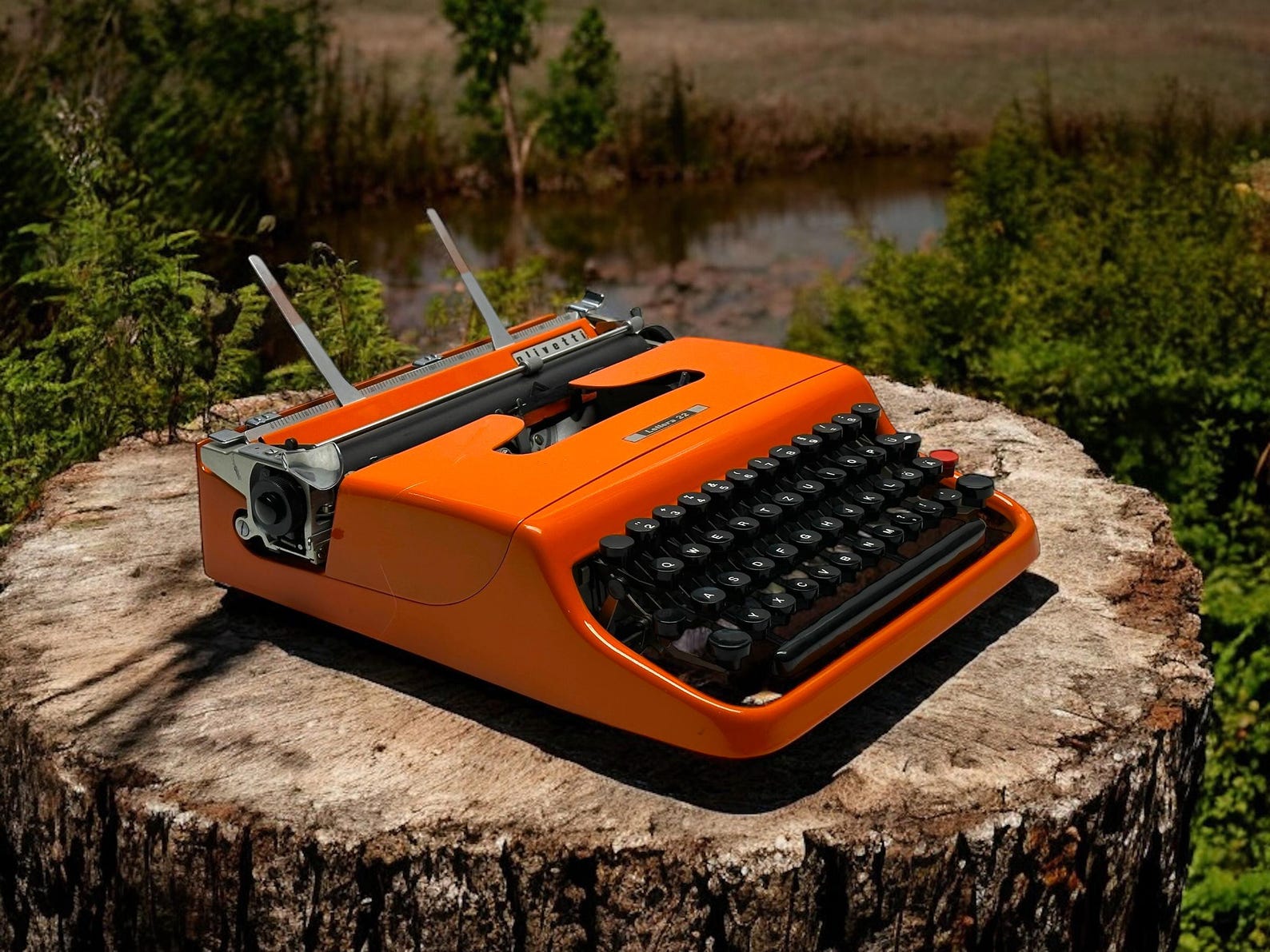 Vintage Olivetti Orange Typewriter Flawless Condition, Guaranteed ...