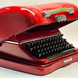 Rare! Olympia SM3 Typewriter - Red With Matching Bag - Antique ...