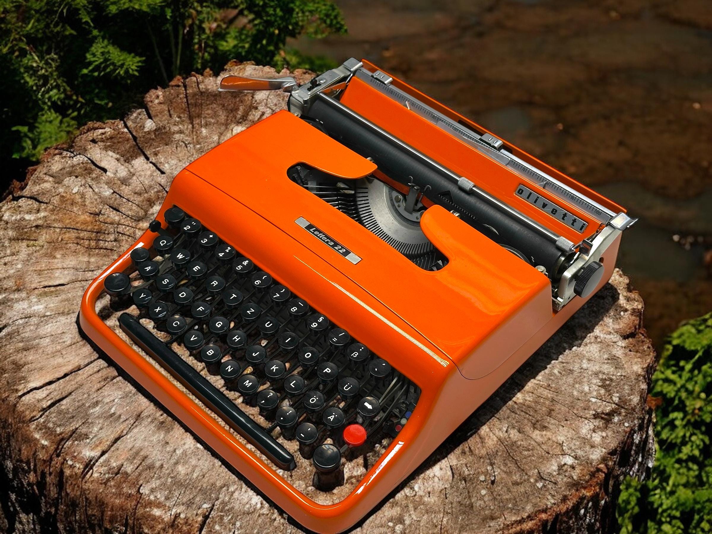Vintage Olivetti Orange Typewriter Flawless Condition, Guaranteed ...