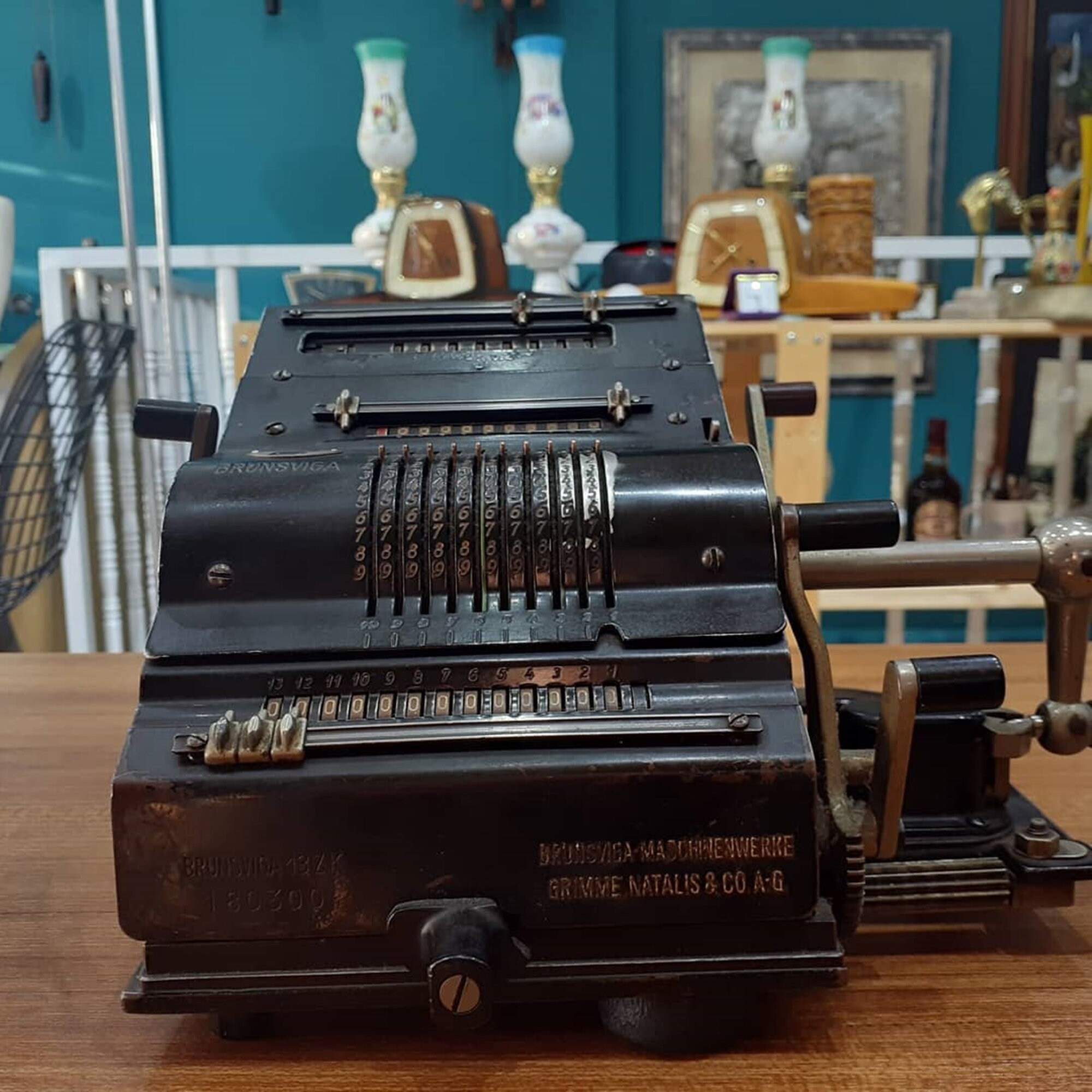 Brunsviga Antique Calculator – Restored Vintage Mechanical Office Decor ...