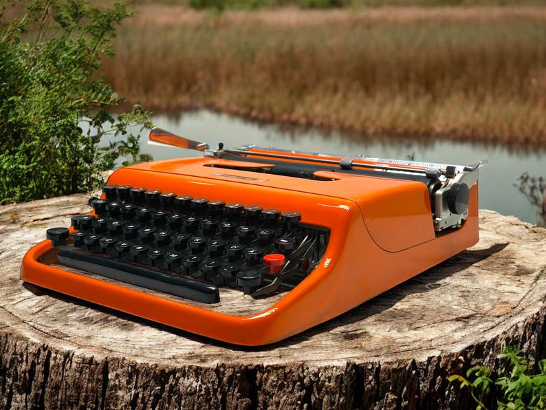 Vintage Olivetti Orange Typewriter Flawless Condition, Guaranteed ...