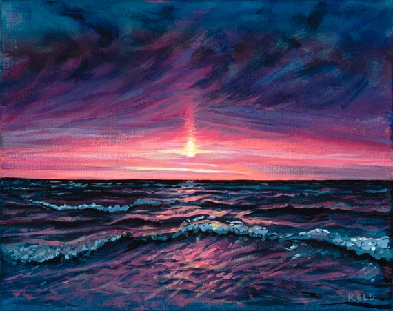 Sunset Wave Painting